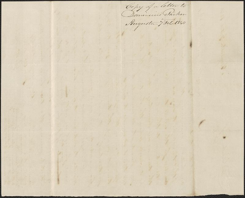 George Coffin to Dominicus Parker, 7 February 1840 - Digital Commonwealth