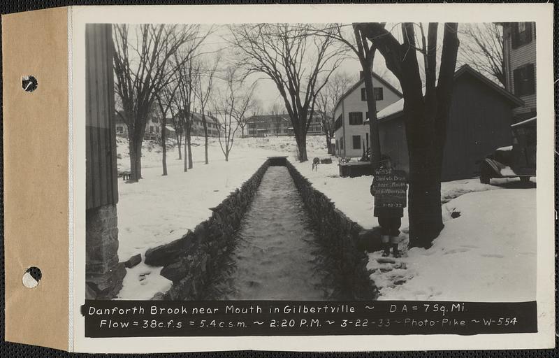 Danforth Brook near mouth in Gilbertville, drainage area = 7 square ...