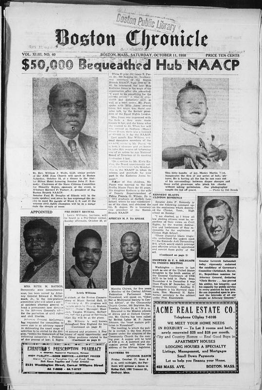 Boston Chronicle. October 11, 1958 - Digital Commonwealth