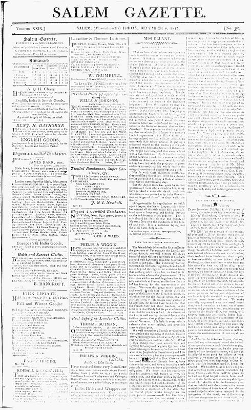 The Salem Gazette. December 08, 1815 - Digital Commonwealth