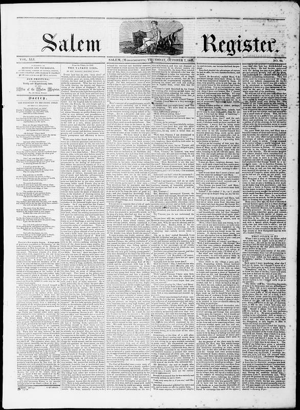 Salem Register. October 07, 1841 - Digital Commonwealth