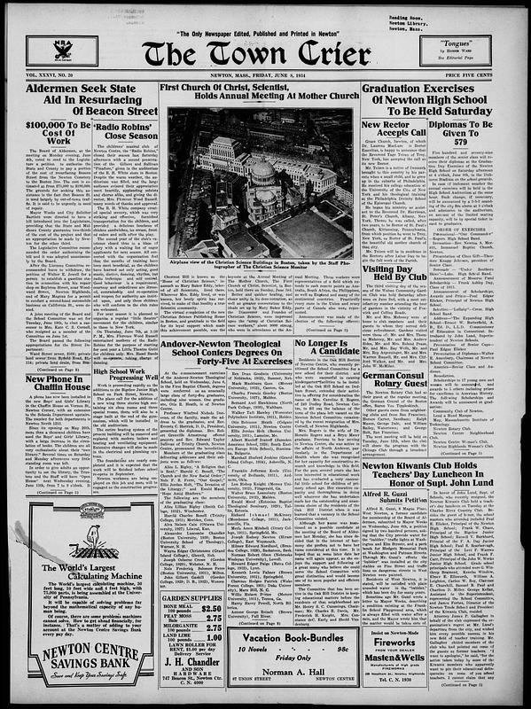 The Town Crier. June 08, 1934 - Digital Commonwealth