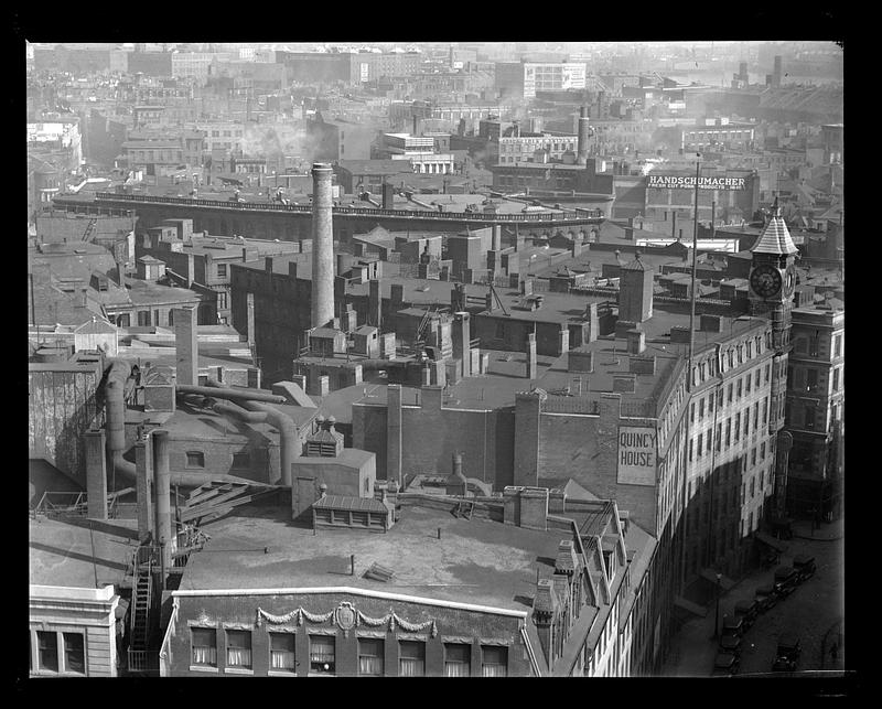 View of Boston, Quincy House, Brattle Street in foreground - Digital Commonwealth