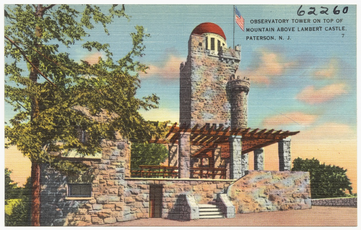 Observatory Tower on top of the mountain above Lambert Castle, Paterson ...