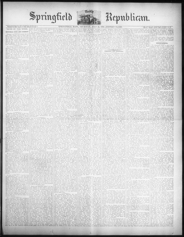 Springfield Weekly Republican. July 26, 1906 - Digital Commonwealth