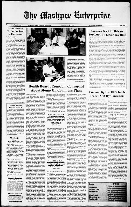 The Mashpee Enterprise. July 12, 1996 - Digital Commonwealth