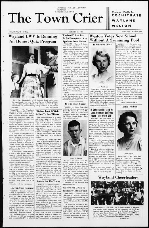 The Town Crier. October 15, 1959 - Digital Commonwealth