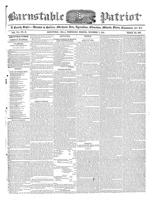 Barnstable Patriot. November 07, 1849 - Digital Commonwealth