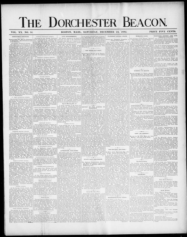 The Dorchester Beacon. December 24, 1892 - Digital Commonwealth
