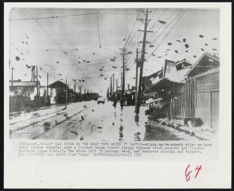 It Was Rough on the Roof Tops While it Lasted--Winds up to ninety miles ...
