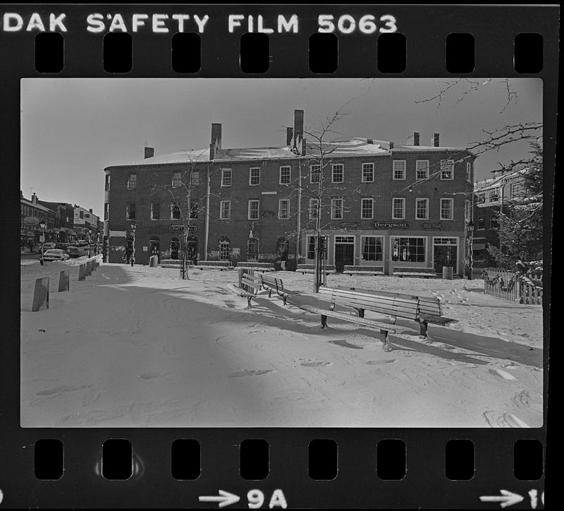 Inn Street and Market Square snow scene - Digital Commonwealth