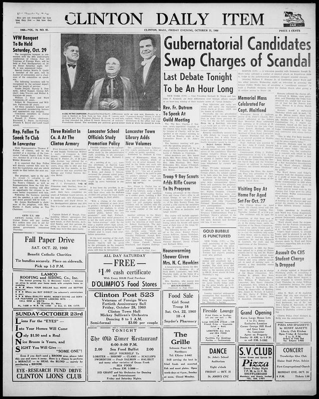 Clinton Daily Item. October 21, 1960 - Digital Commonwealth