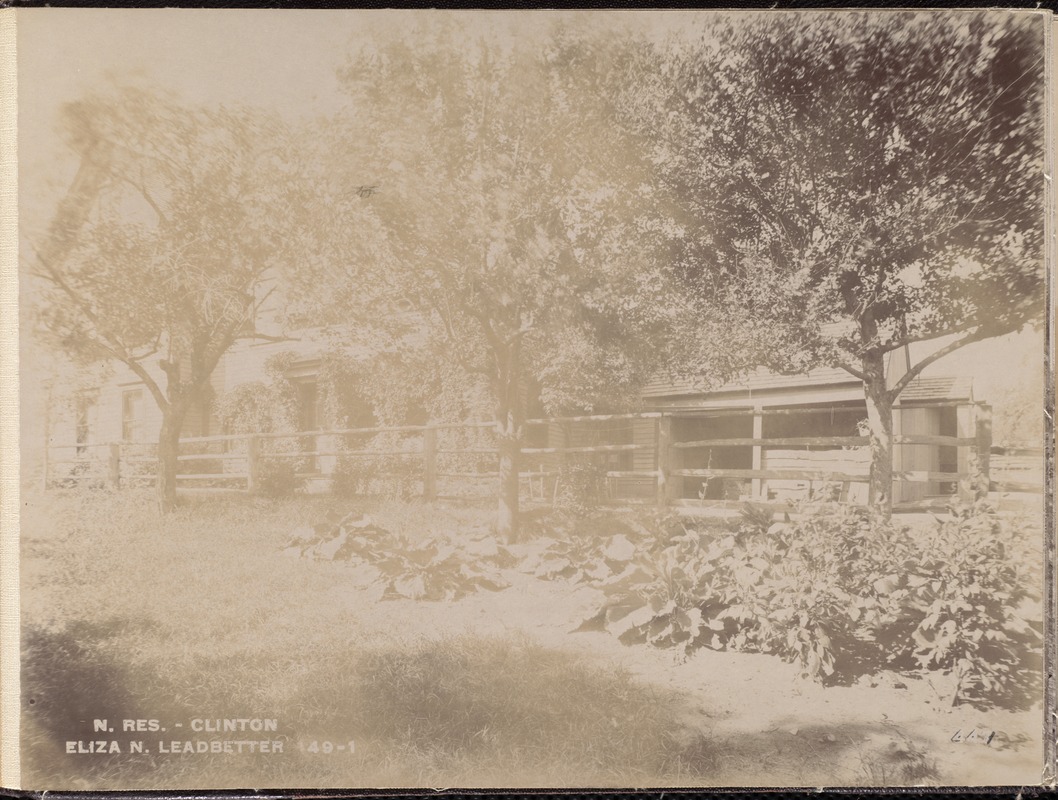Wachusett Reservoir, Eliza N. Leadbetter's house, from the southwest ...