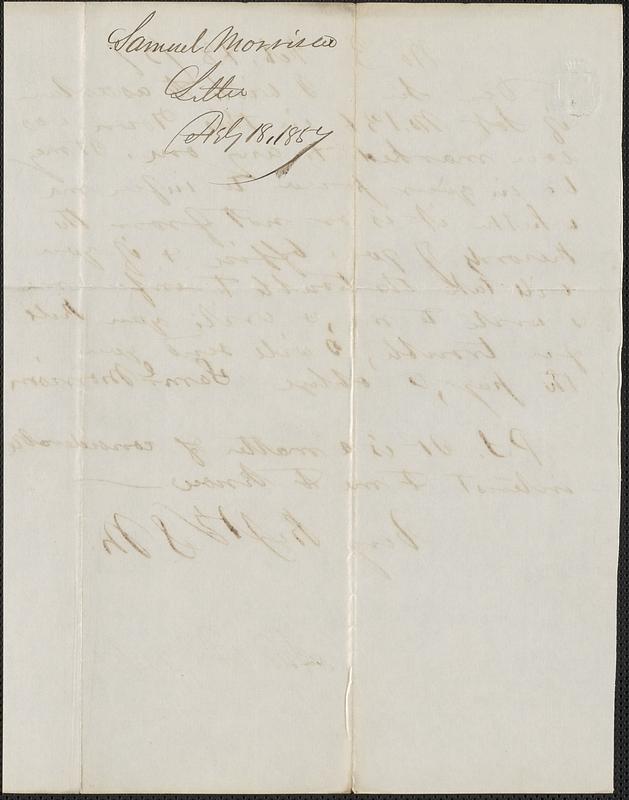 Samuel Morrison to W. A. Harrington, 18 February 1857 - Digital ...
