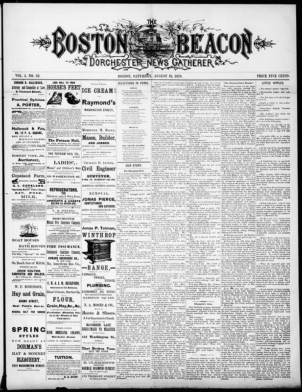 The Boston Beacon and Dorchester News Gatherer, August 10, 1878 ...
