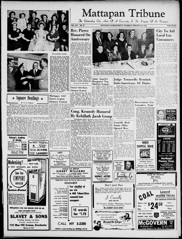 Mattapan Tribune. February 28, 1952 - Digital Commonwealth