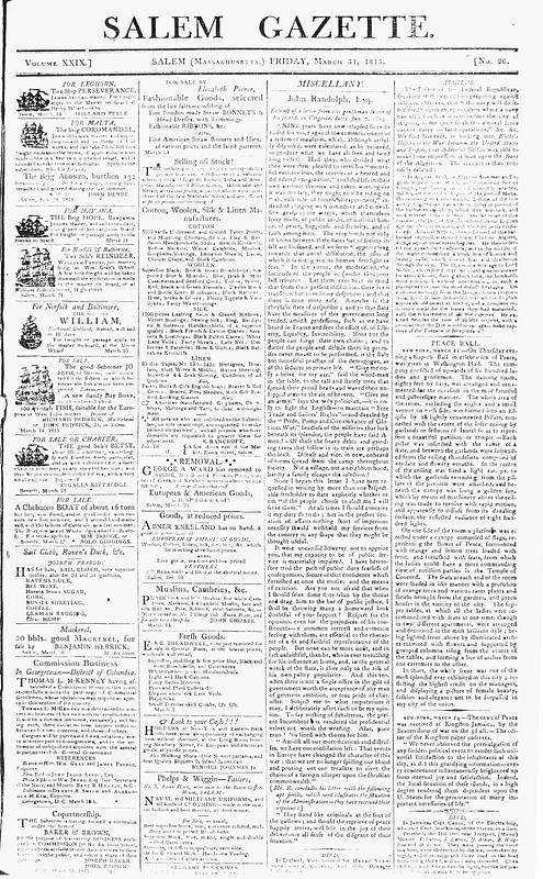 The Salem Gazette. March 31, 1815 - Digital Commonwealth