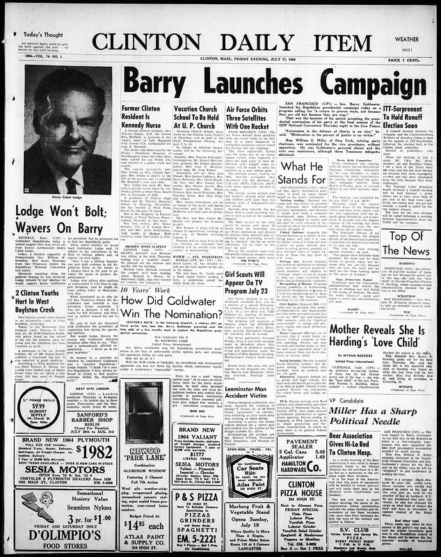 Clinton Daily Item. July 17, 1964 - Digital Commonwealth