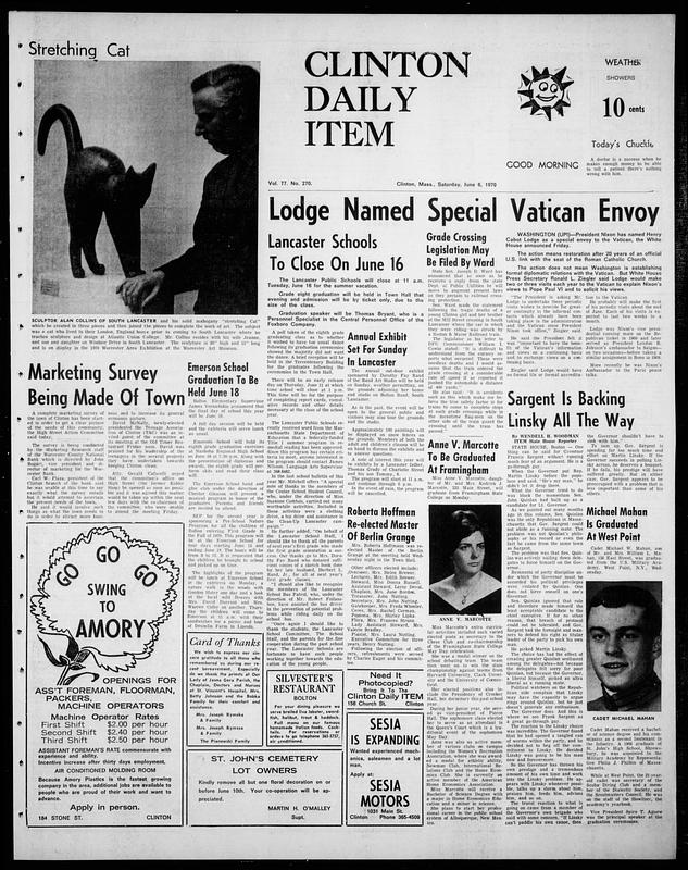 Clinton Daily Item. June 06, 1970 - Digital Commonwealth