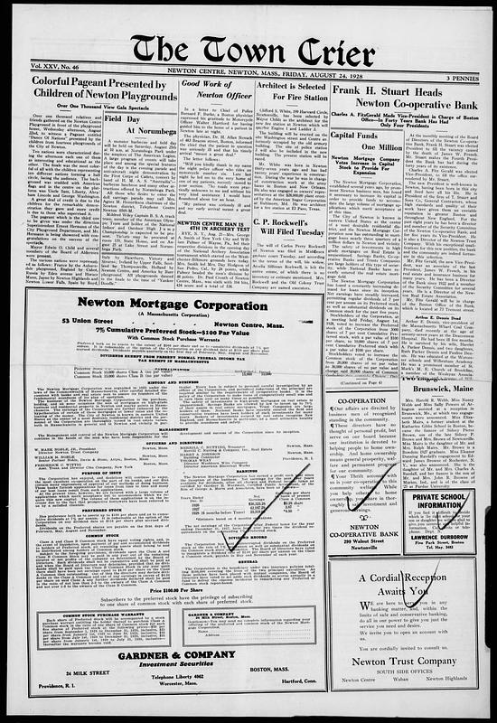 The Town Crier. August 24, 1928 - Digital Commonwealth