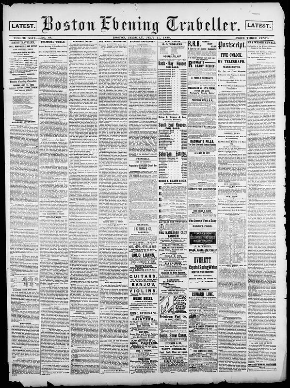 Boston Evening Traveller. July 17, 1888 - Digital Commonwealth