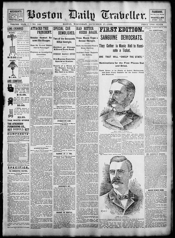 Boston Daily Traveller. September 27, 1893 - Digital Commonwealth