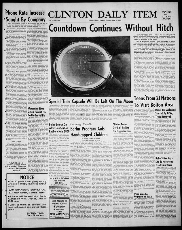 Clinton Daily Item. July 15, 1969 - Digital Commonwealth
