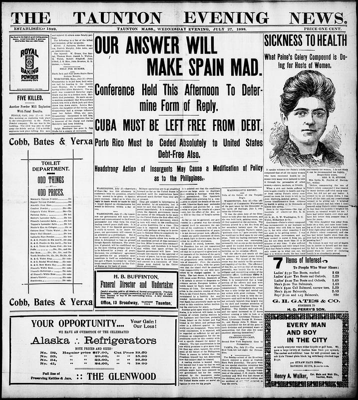 The Taunton Evening News. July 27, 1898 - Digital Commonwealth