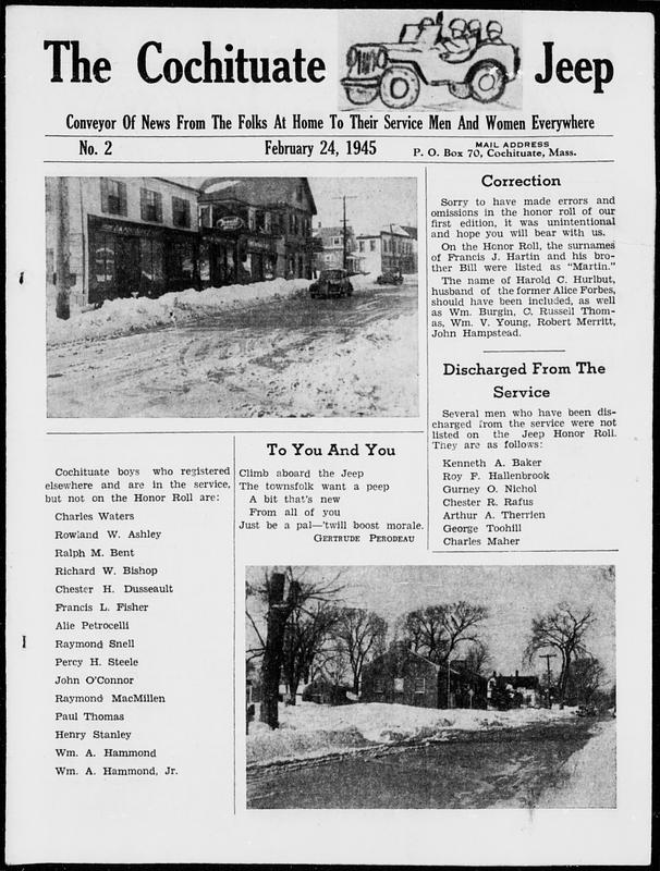 The Cochituate Jeep. February 24, 1945 - Digital Commonwealth