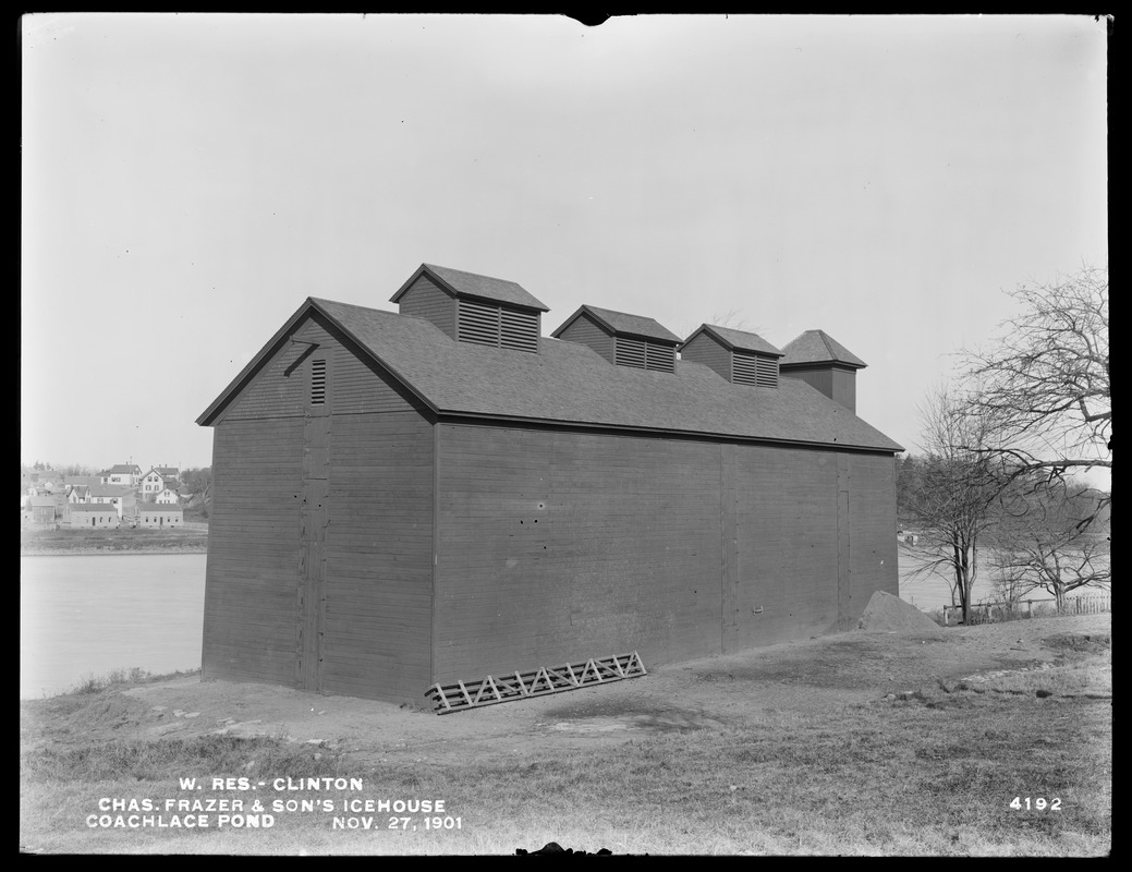 Wachusett Reservoir, Charles Frazer & Son's icehouse, Coachlace Pond ...