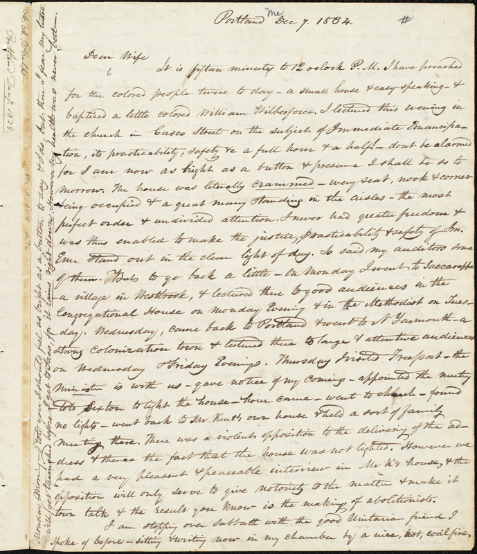 Letter from Amos Augustus Phelps, Portland (Me.), to Charlotte Phelps, Dec 7, 1834 - Digital ...