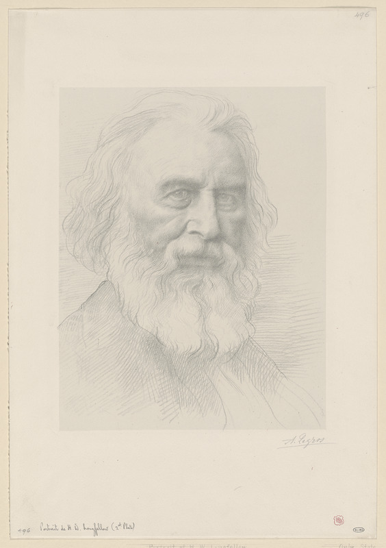 Portrait de H. W. Longfellow (2nd plate) (Litho) - Digital Commonwealth