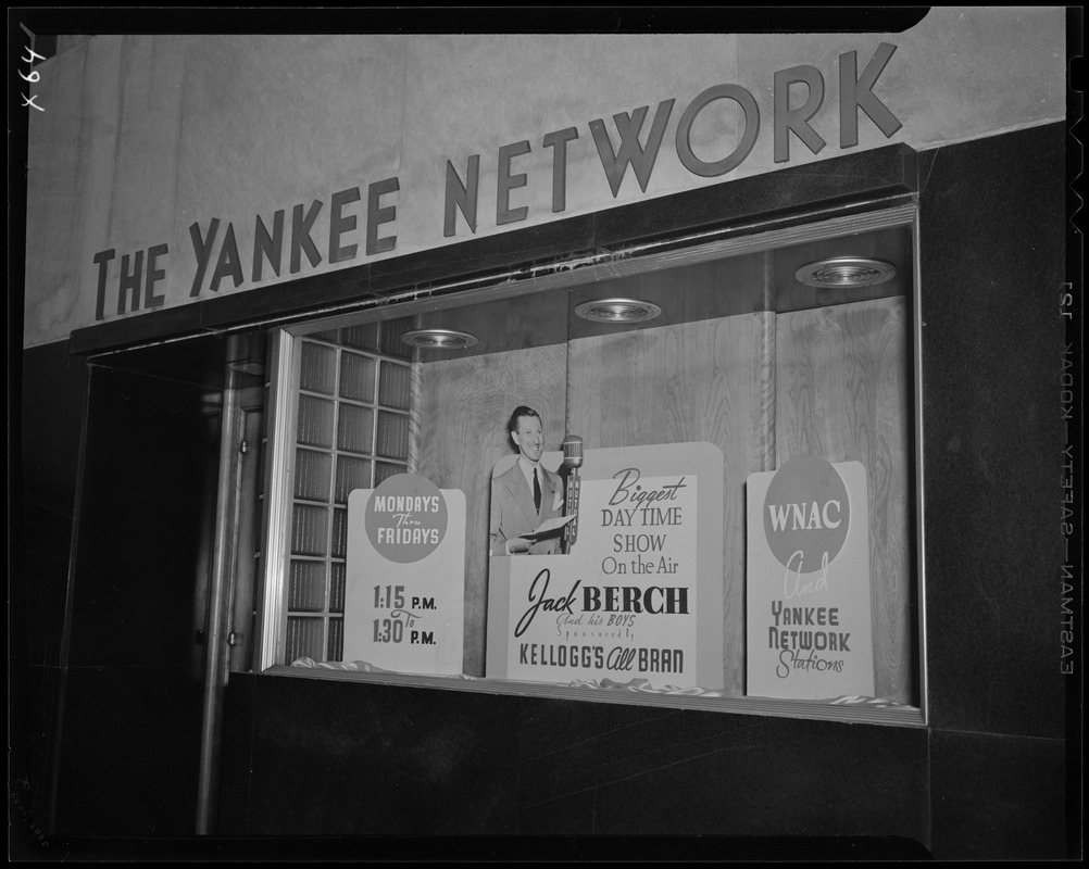Yankee Network window display for Jack Berch and His Boys on WNAC ...