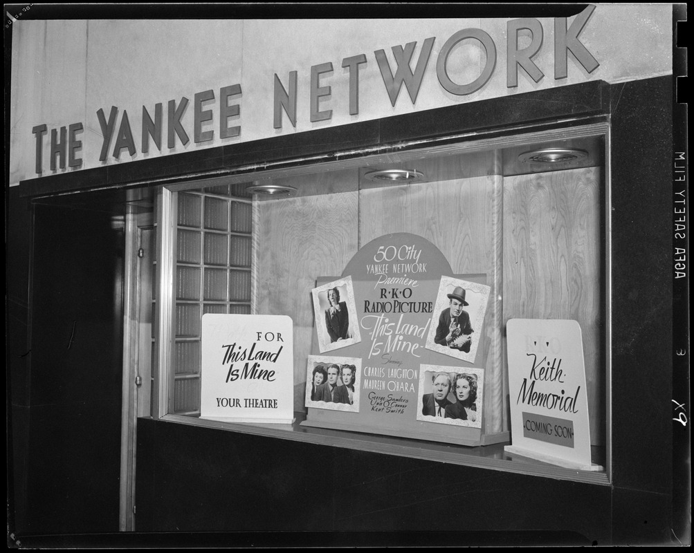 Yankee Network window display for premiere of This Land is Mine ...