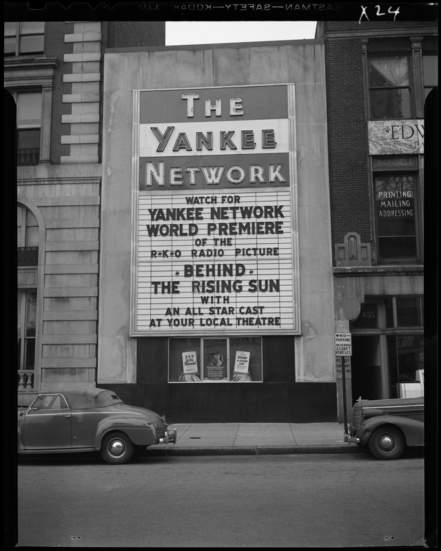 Yankee Network letter board advertising world premiere of Behind the ...