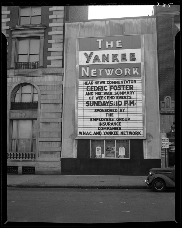 Yankee Network letter board advertising Cedric Foster on WNAC sponsored ...