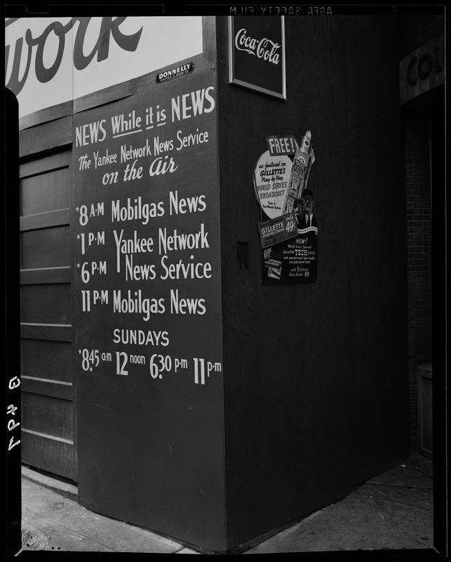 Yankee Colonial Network News Service sign describing schedule - Digital ...