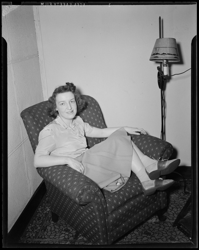 Portrait of Mary Scribner in chair - Digital Commonwealth
