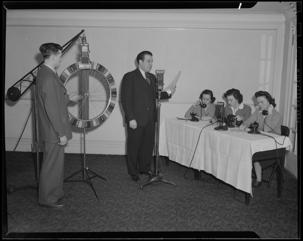 Russ, Keith, Wheel, and telephone girls - Digital Commonwealth