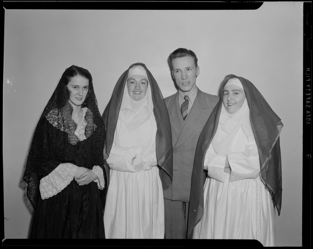 Three opera student performers and a man - Digital Commonwealth