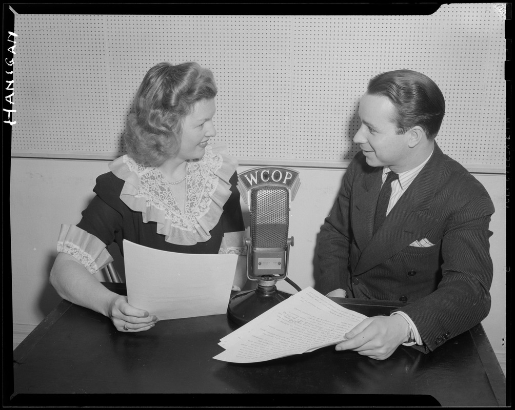 Miss Hanigan at the microphone - Digital Commonwealth