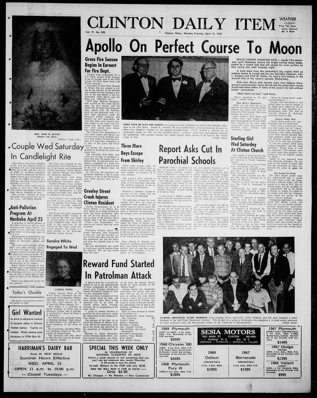 Clinton Daily Item. April 13, 1970 - Digital Commonwealth