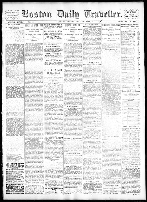 Boston Daily Traveller. July 18, 1892 - Digital Commonwealth