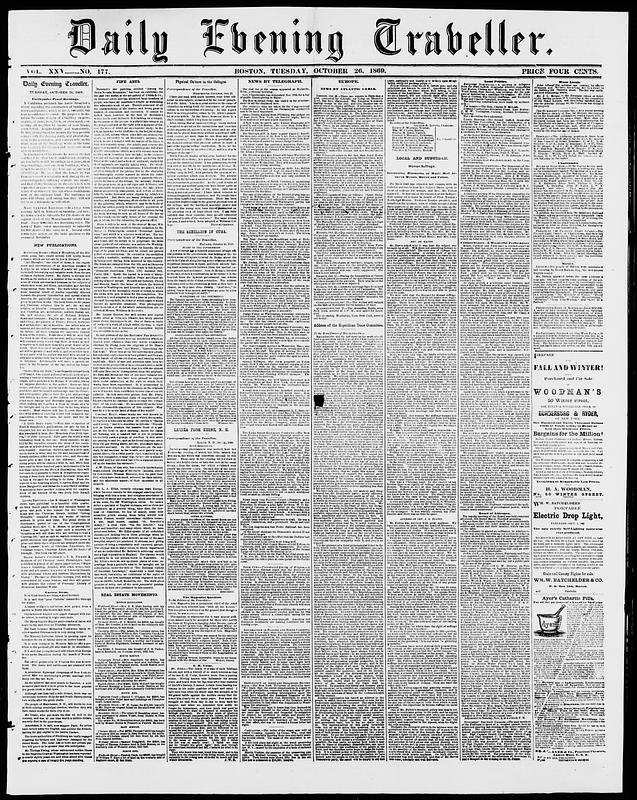 Daily Evening Traveller. October 26, 1869 - Digital Commonwealth