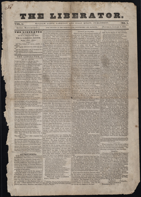 The Liberator. January 01, 1831 - Digital Commonwealth