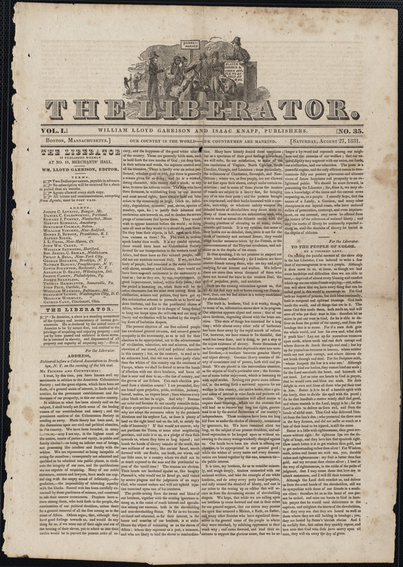 The Liberator. August 27, 1831 - Digital Commonwealth