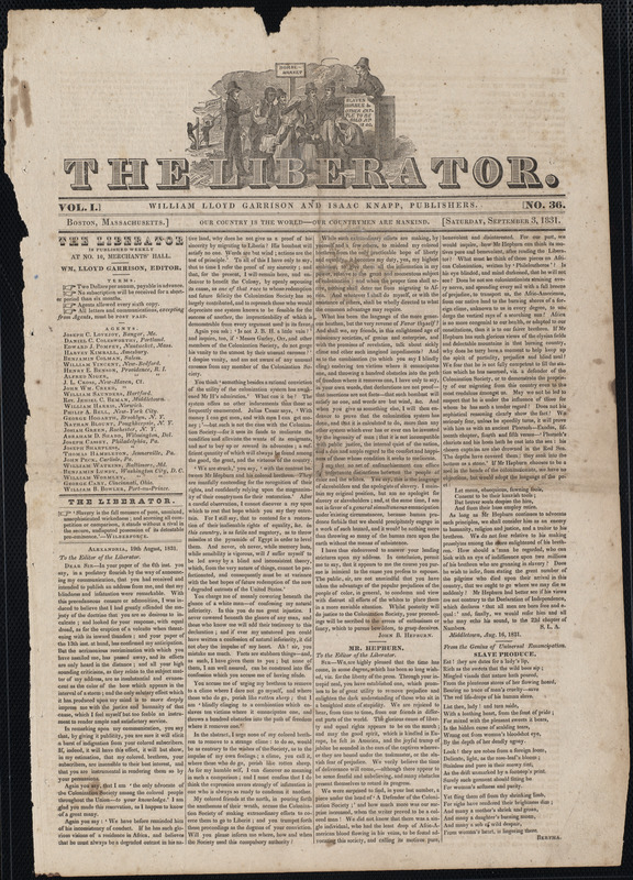 The Liberator. September 03, 1831 - Digital Commonwealth