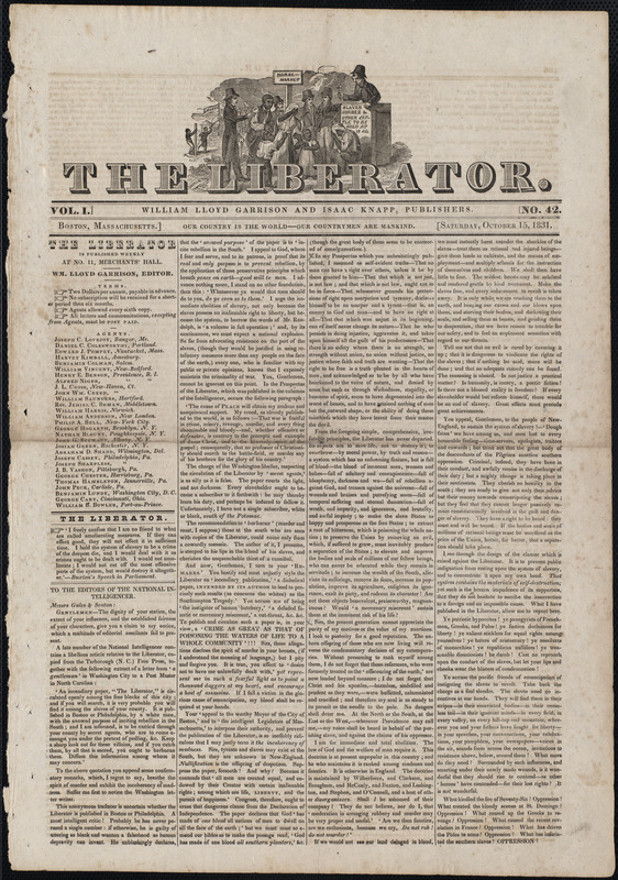 The Liberator. October 15, 1831 - Digital Commonwealth