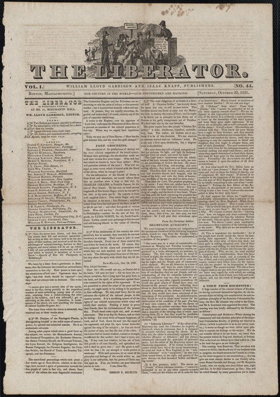 The Liberator. October 29, 1831 - Digital Commonwealth