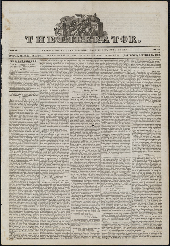 The Liberator. October 26, 1833 - Digital Commonwealth